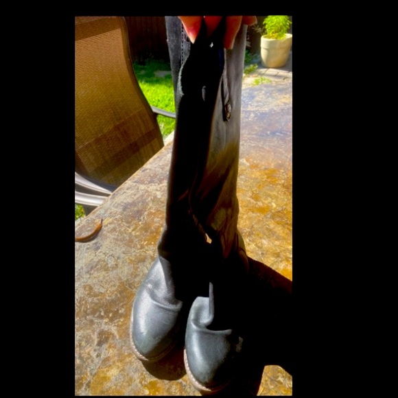 Shoes | Euc Made In Brazil Tall Black Soft Leather Riding Boots Womens ...